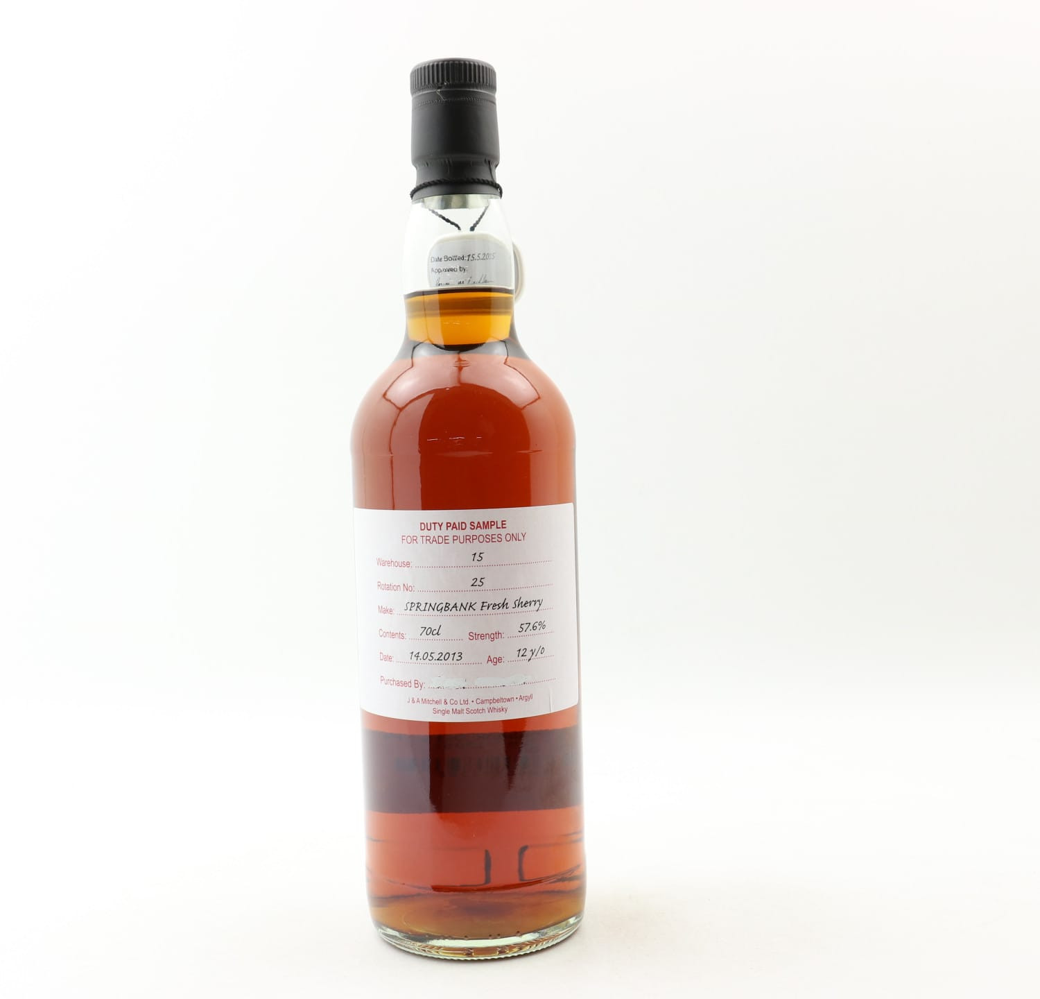 Springbank 2013 12 Year Old Duty Paid Sample